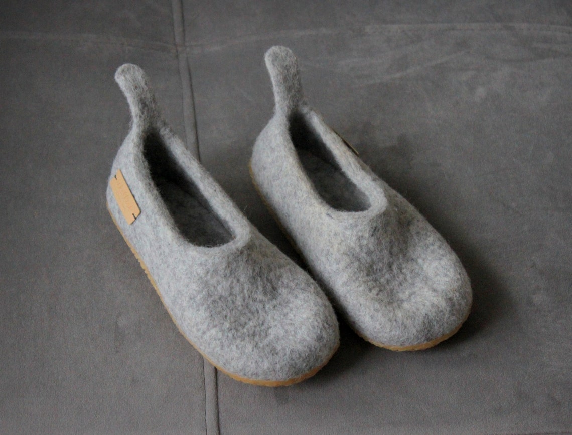 Felted Natural Wool Slippers for Kids - Handmade Eco Friendly Children ...