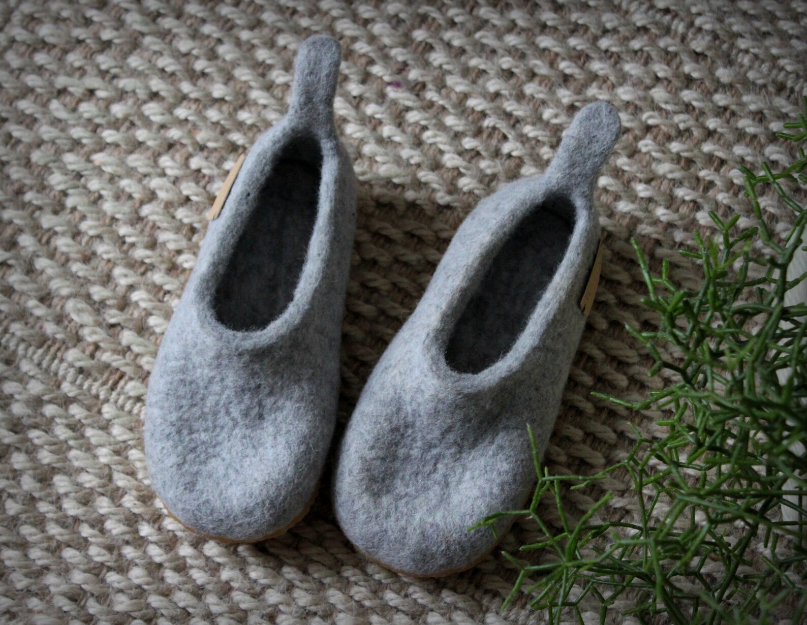 Felted Natural Wool Slippers for Kids - Handmade Eco Friendly Children ...