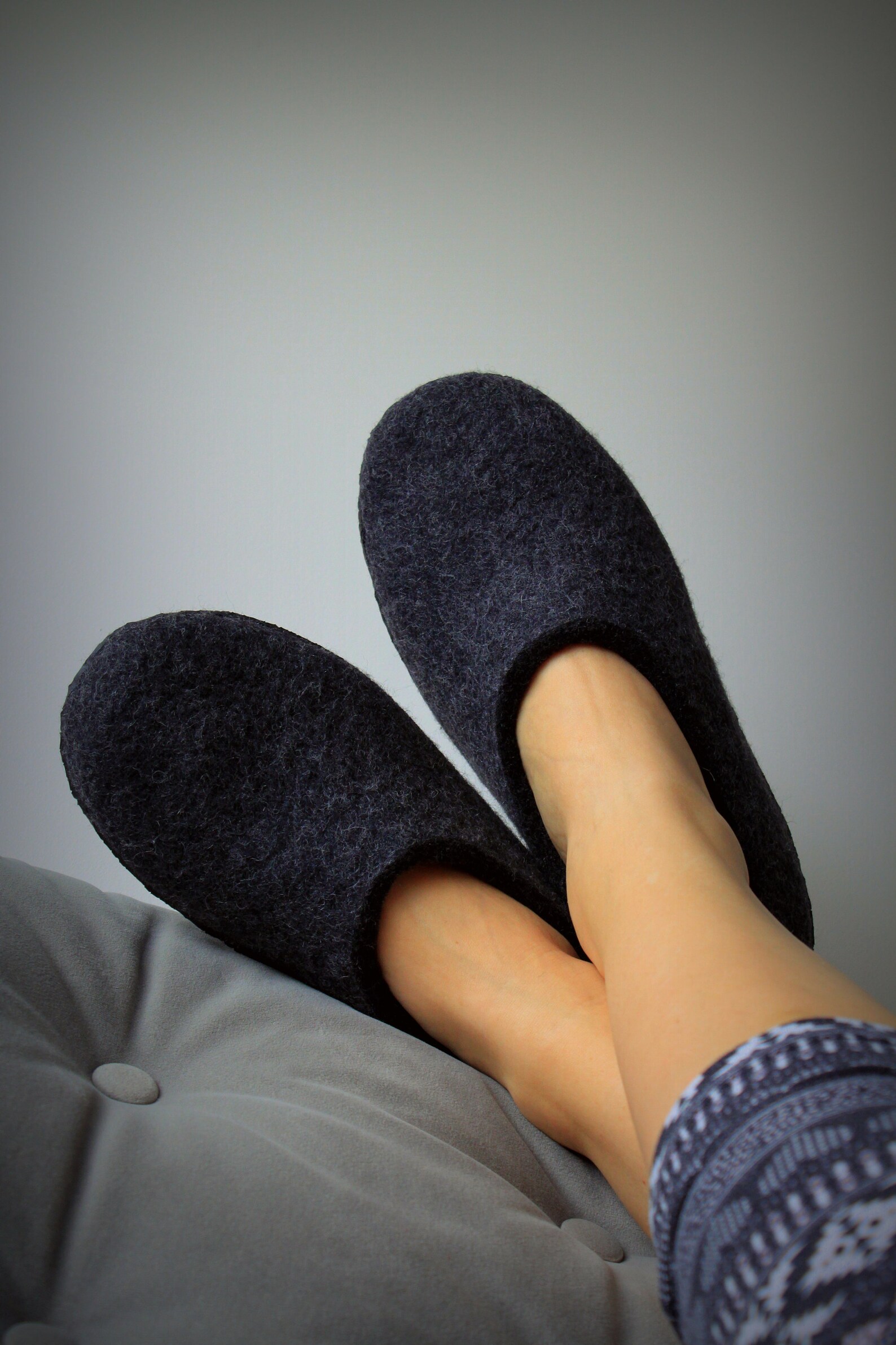 Handmade Natural Wool Felt Slippers for Women Organic Wool - Etsy