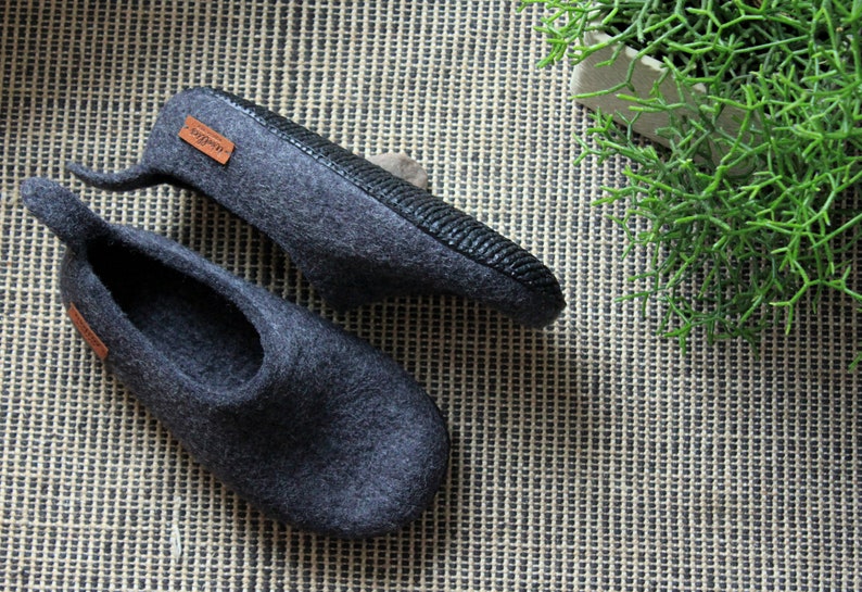 Handmade Natural Wool Felt Slippers for Women Organic Wool - Etsy