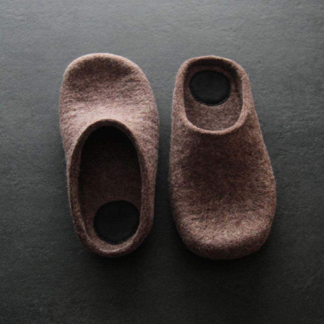 Barefoot Slippers From Natural Wool - Natural Foot Shaped Slippers ...