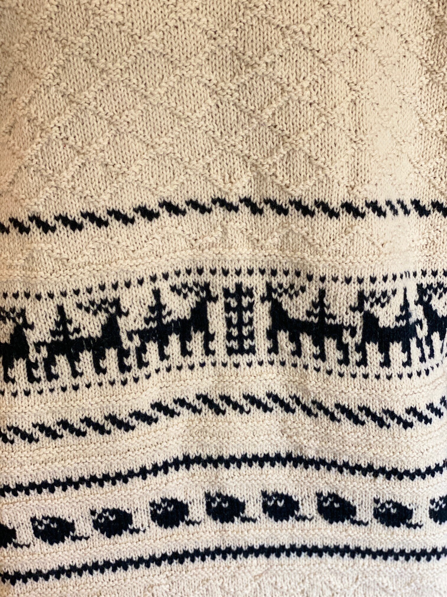 Hand Knit 100% Wool Sweater 'forest' Pattern Made in Estonia - Never ...