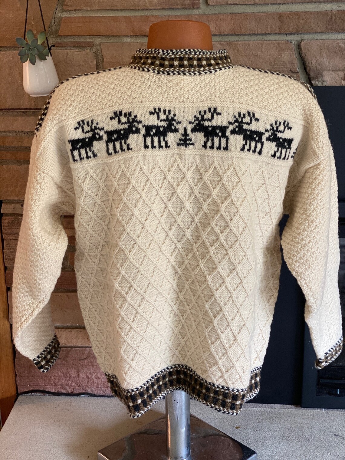Hand Knit Wool Christmas Sweater – Estonian Reindeer Design -- New ...