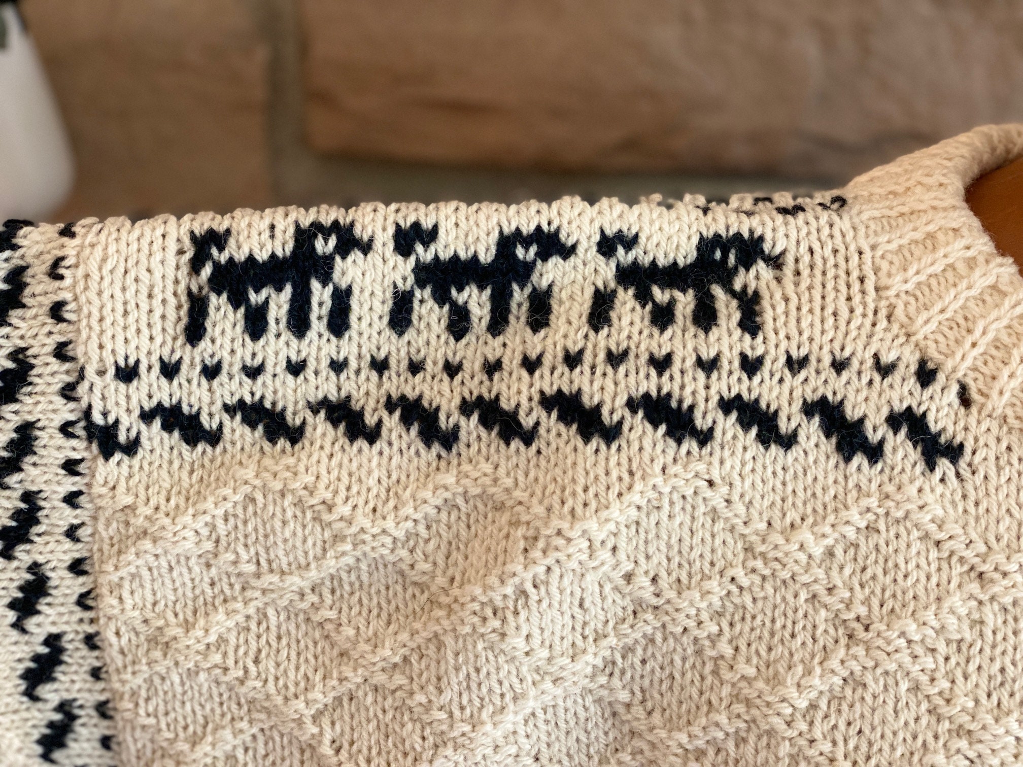 Hand Knit 100% Wool Sweater 'forest' Pattern Made in Estonia - Never ...
