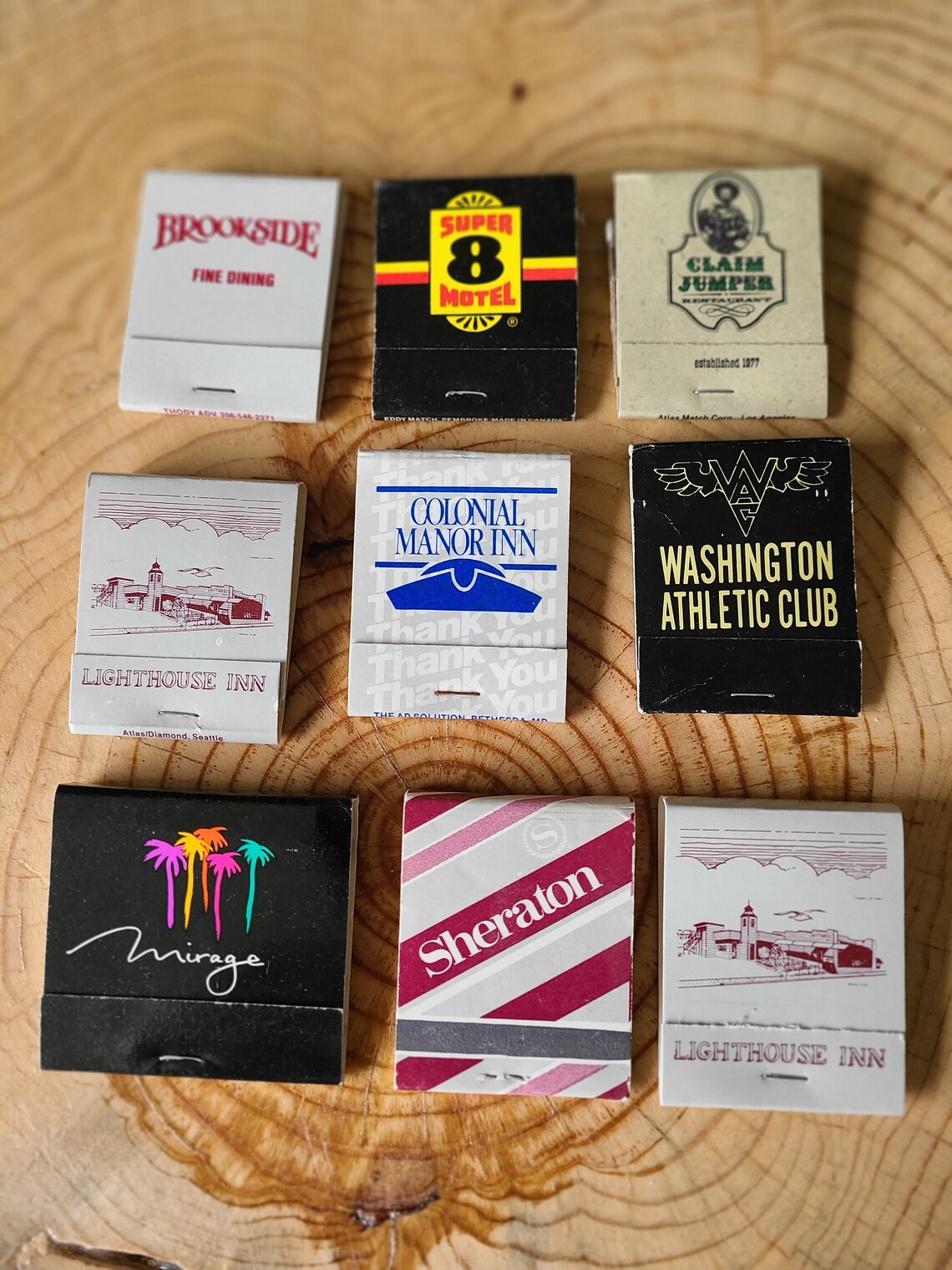 9 Vintage Matchbooks 70s 80s 90s Shades of Grey & Black Hoteles ...