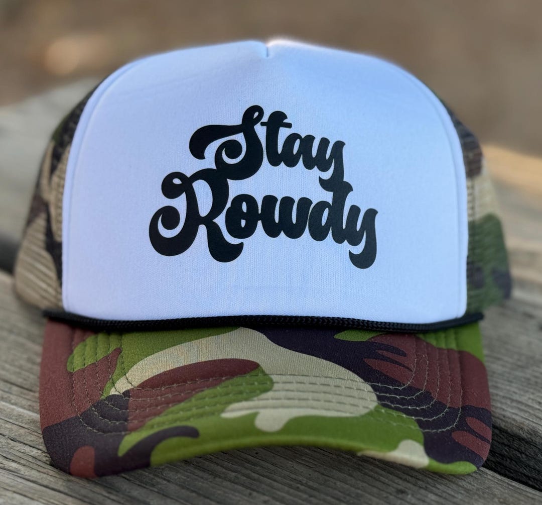 Trucker Hat, STAY ROWDY, Trendy Hat, Cowgirl, Western, Camouflage ...