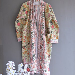 Traditional Kantha Quilted Kimono Indian Handmade Cotton Fabric ...