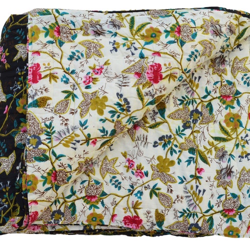 Indian Handmade Razai Voile Cotton Flower Block Print Razai - Etsy