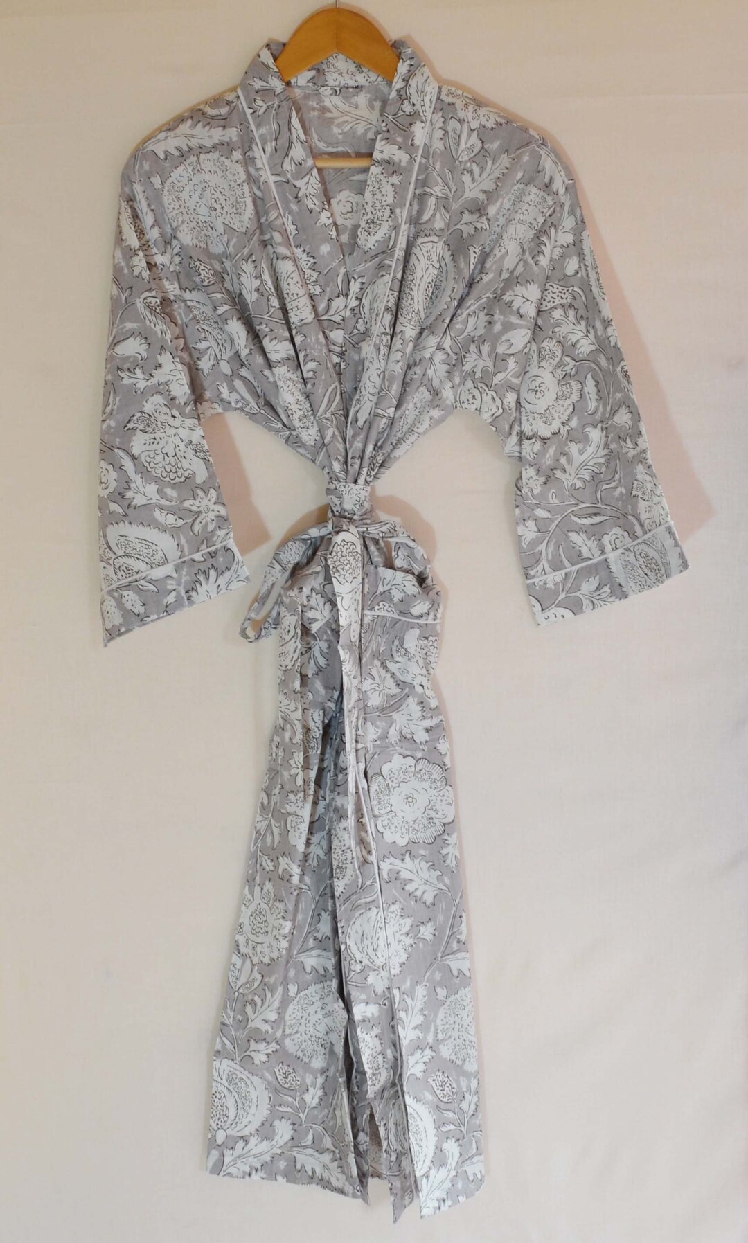 Indian Hand Block Cotton Kimono, Bath Robe, Indian Kimono, Kimono Dress ...