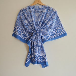 Floral Block Print Short Dress Top, Light Weight Comfort Cover up ...