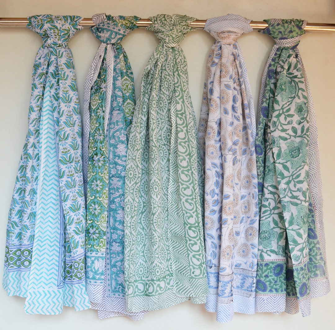 Indian Handmade Sarong Beach Wrap, Beautiful Hand Block Print Scarves ...