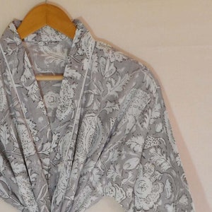 Indian Hand Block Cotton Kimono, Bath Robe, Indian Kimono, Kimono Dress ...