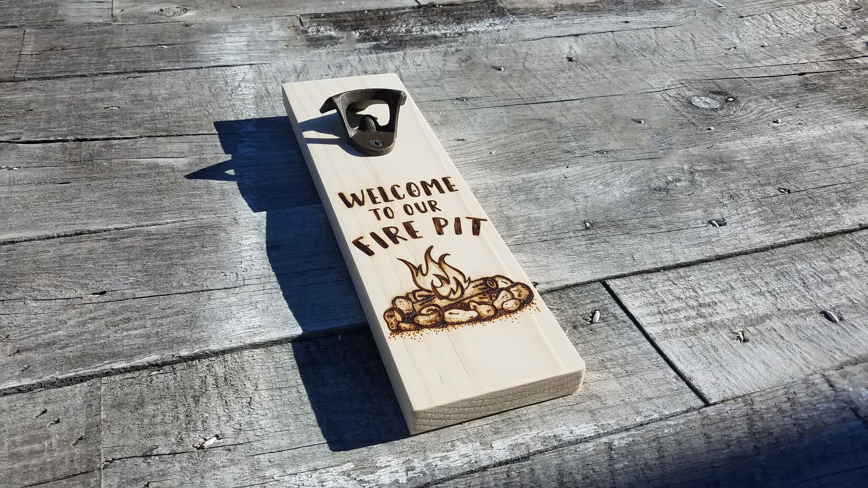 Welcome to Our Fire Pit Bottle Opener - Etsy