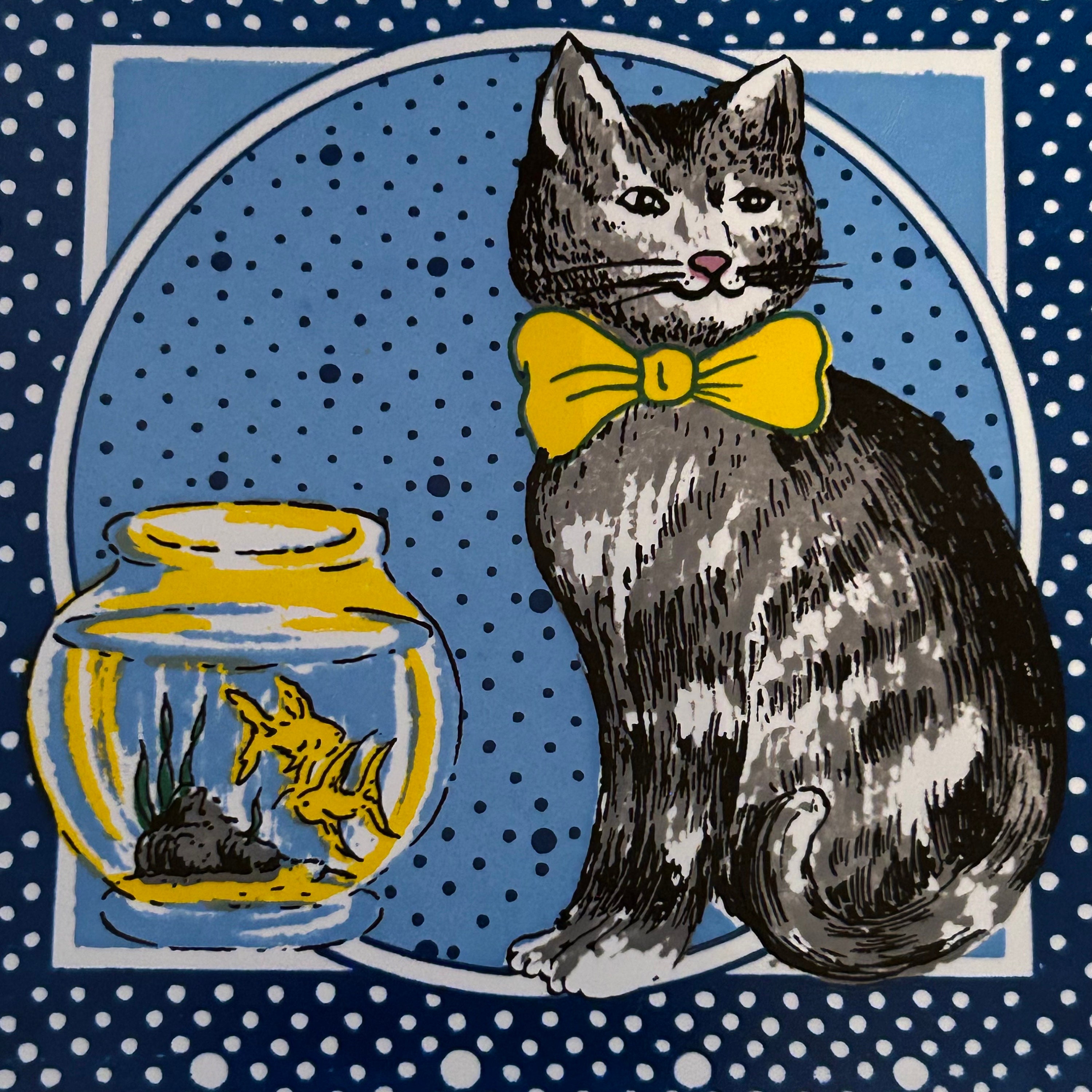 Cat Tile Trivet Set of 3 Vintage Cathay Cats in Bowties Trivets Wall ...