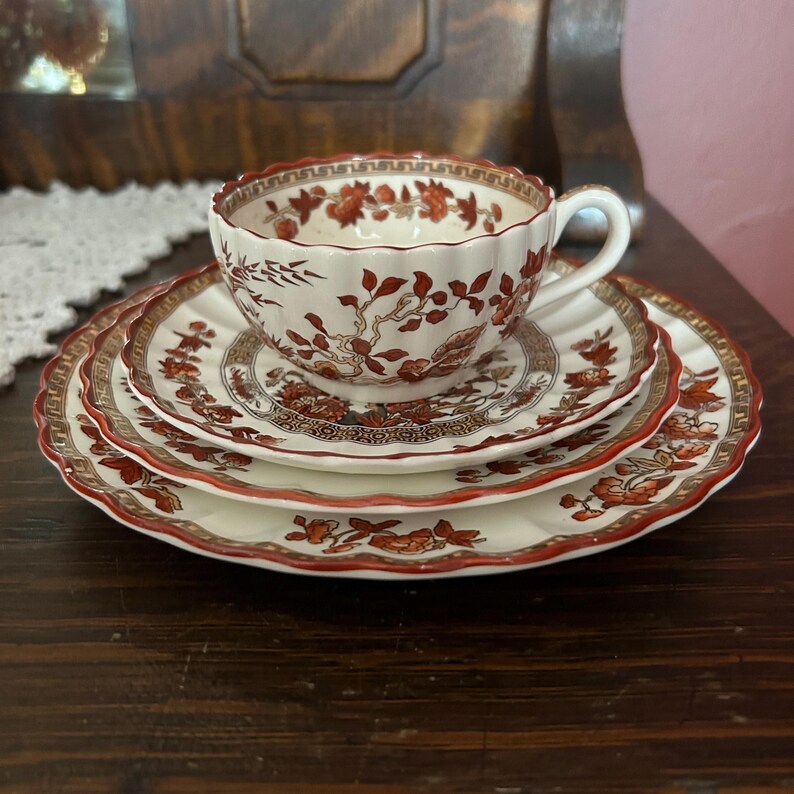 Copeland Spode India Tree Five Piece Place Setting Old Mark From Early ...