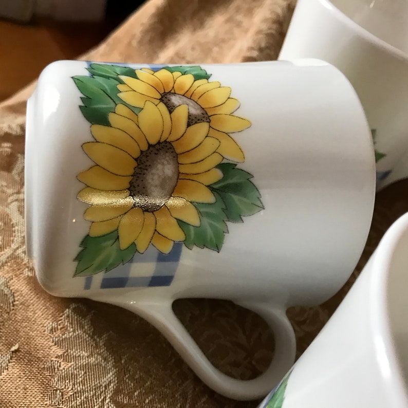 Corelle Sunsations Sunflower Mugs Cups Set of 4 - Etsy