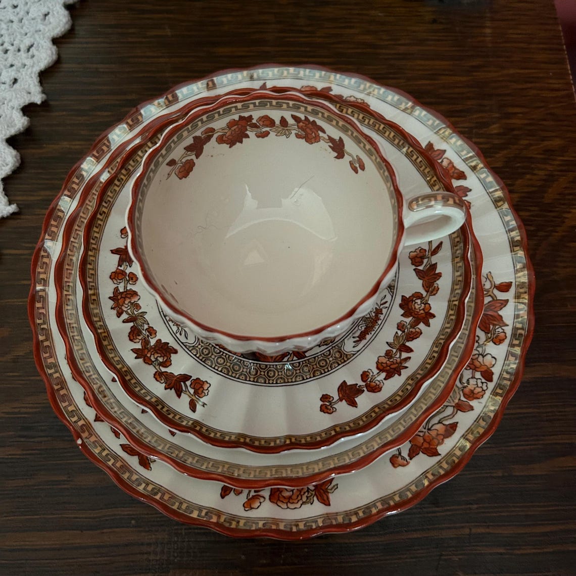 Copeland Spode India Tree Five Piece Place Setting Old Mark From Early ...