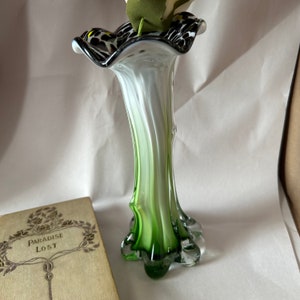 Art Glass Vase Curved Tree Trunk Mid Century Modern Design - Etsy