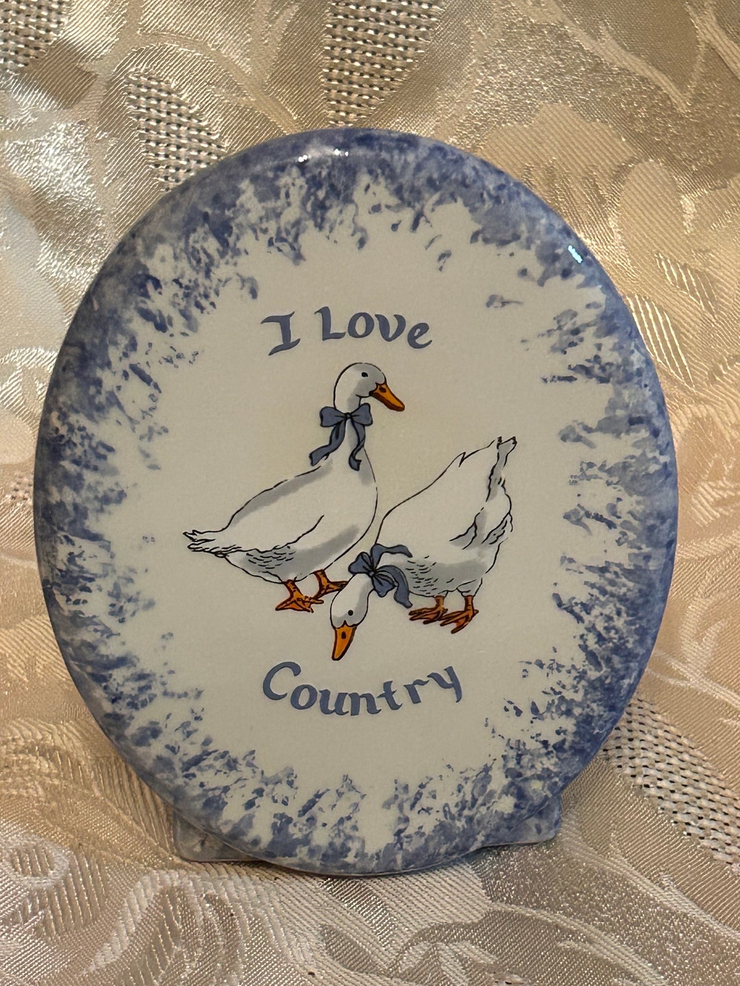 Mid Century Goose Pattern Scissors Pen Holder Country Style Nova Scotia ...