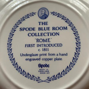Spode Collectible Plate Blue Room Collection Pattern is Rome - Etsy