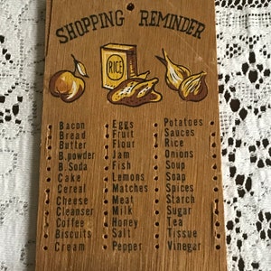 Wooden Recipe Holder MCM Grocery Reminder - Etsy