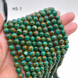 Natural Mosaic Quartz Gemstone Smooth Round Beads 6mm 8mm 10mm ...