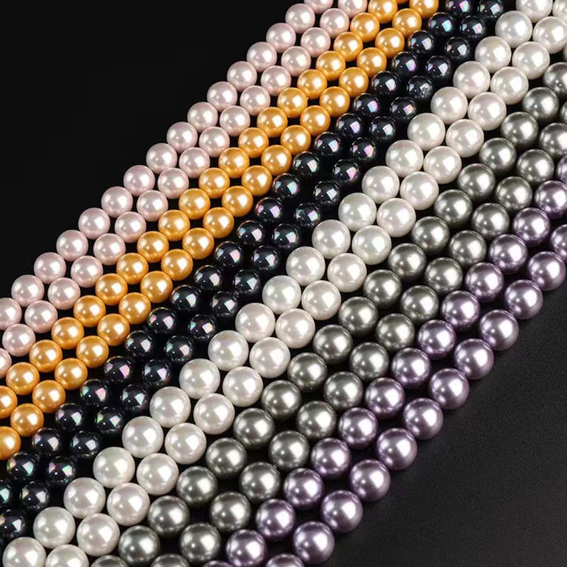 South Sea Shell Pearls Smooth Round Beads 4mm 6mm 8mm 10mm 12mm Sea ...
