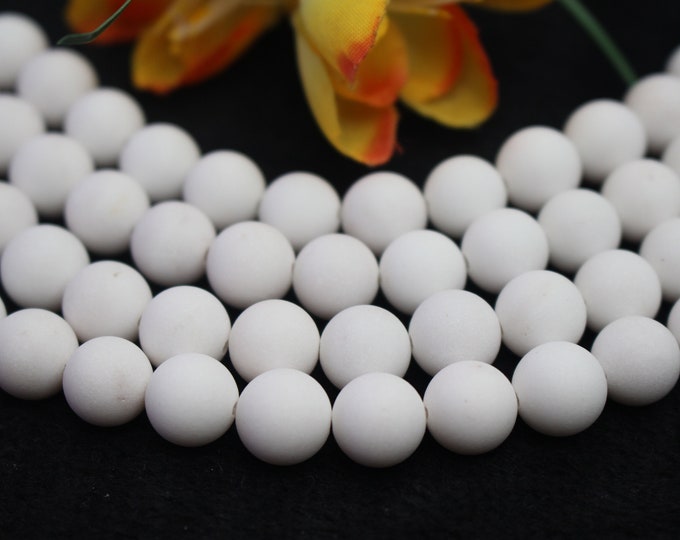 White Mountain Jade Round Loose Beads Size 4mm/6mm/8mm/10mm/12mm 15 ...
