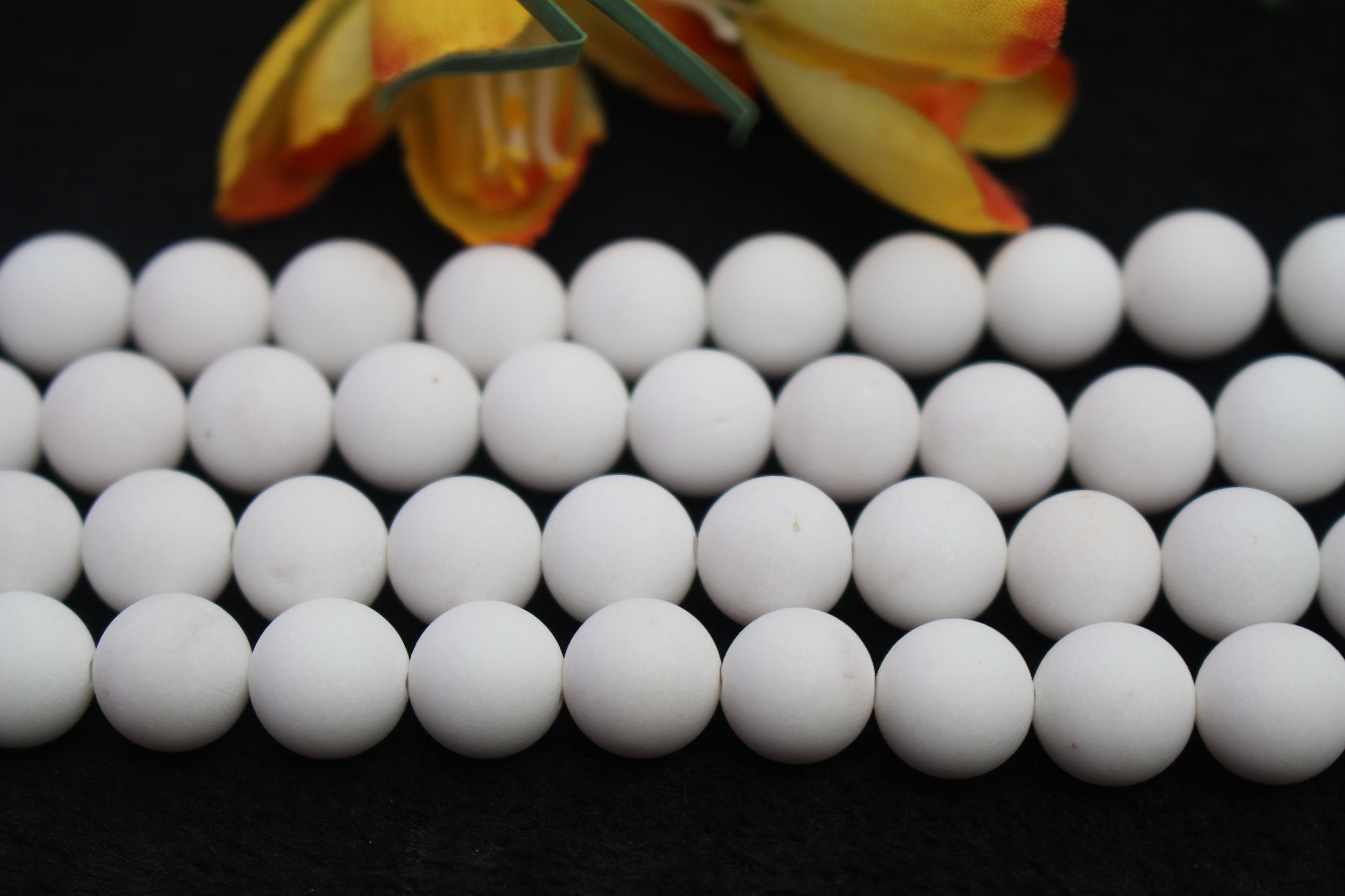 Matte White Mountain Jade Smooth Round Beads 4mm 6mm 8mm 10mm 12mm Jade ...
