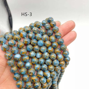 Natural Mosaic Quartz Gemstone Smooth Round Beads 6mm 8mm 10mm ...