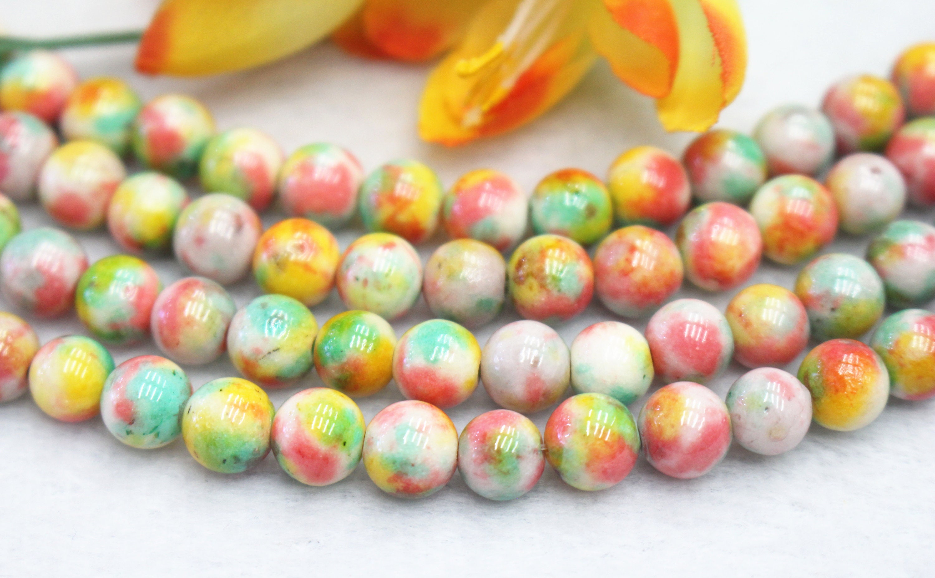 Rainbow Stone Jade Smooth Round Beads 4mm 6mm 8mm 10mm 12mm - Etsy Canada