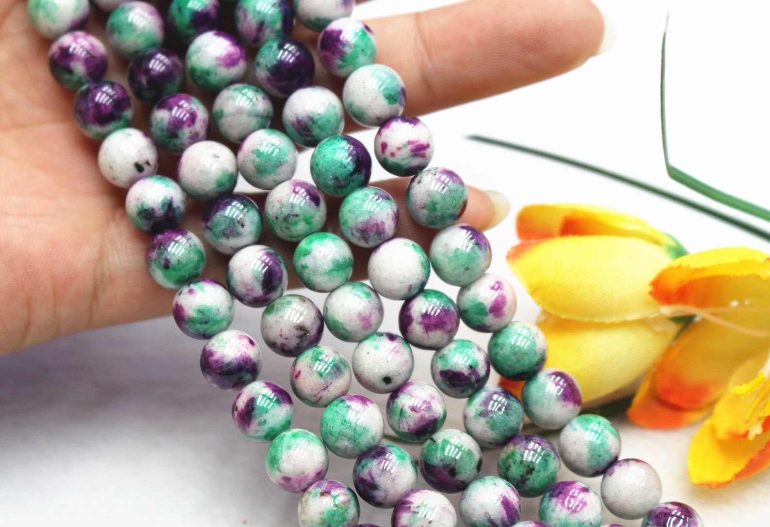 Rainbow Stone Jade Smooth Round Beads 4mm 6mm 8mm 10mm 12mm - Etsy