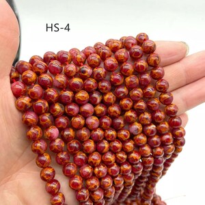 Natural Mosaic Quartz Gemstone Smooth Round Beads 6mm 8mm 10mm ...