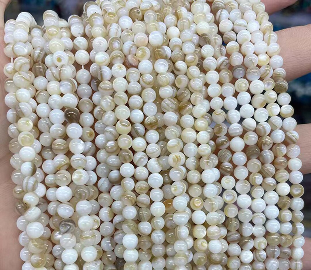 3mm 4mm 5mm 6mm Natural White MOP Shell Beads,white MOP Shell Smooth ...