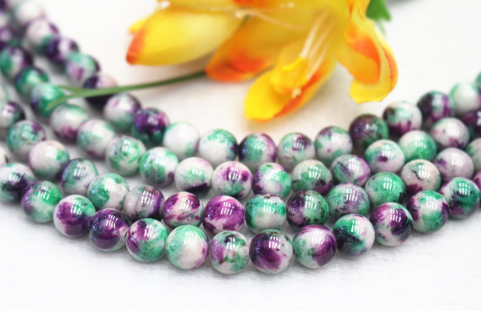 Rainbow Stone Jade Smooth Round Beads 4mm 6mm 8mm 10mm 12mm - Etsy