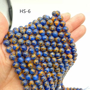 Natural Mosaic Quartz Gemstone Smooth Round Beads 6mm 8mm 10mm ...