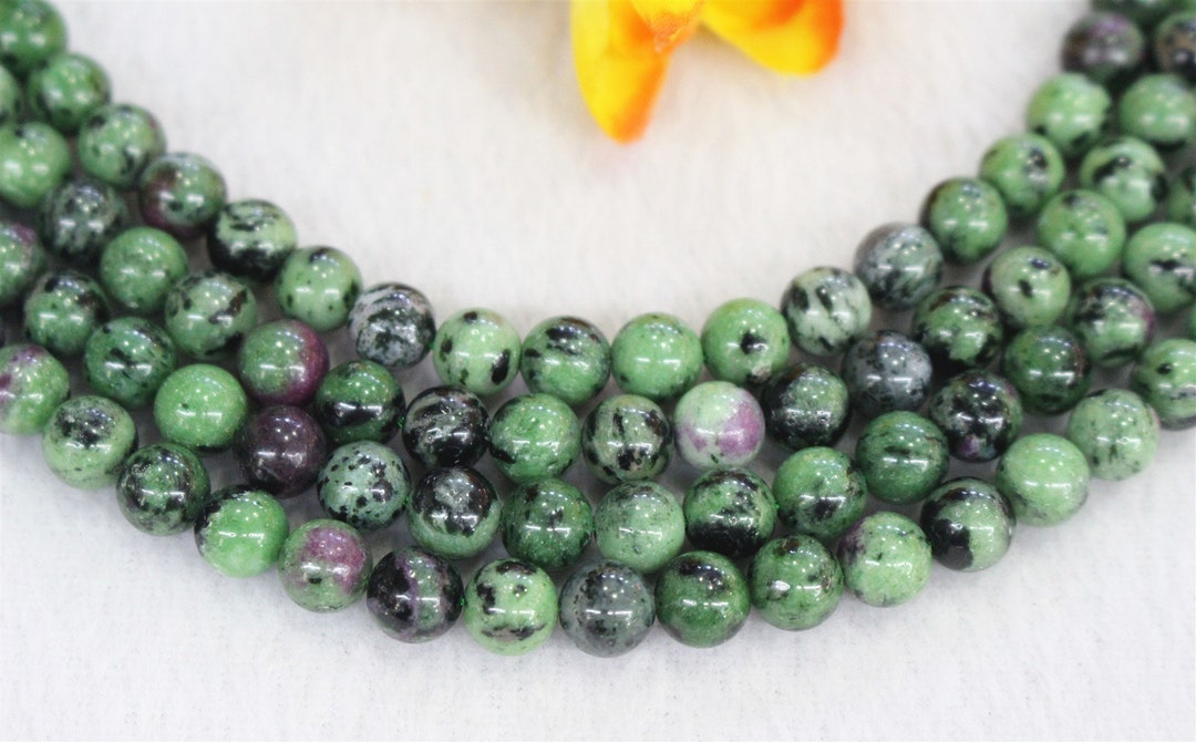 Natural Ruby Zoisite Smooth Round Beads 4mm 6mm 8mm 10mm 12mm Ruby ...