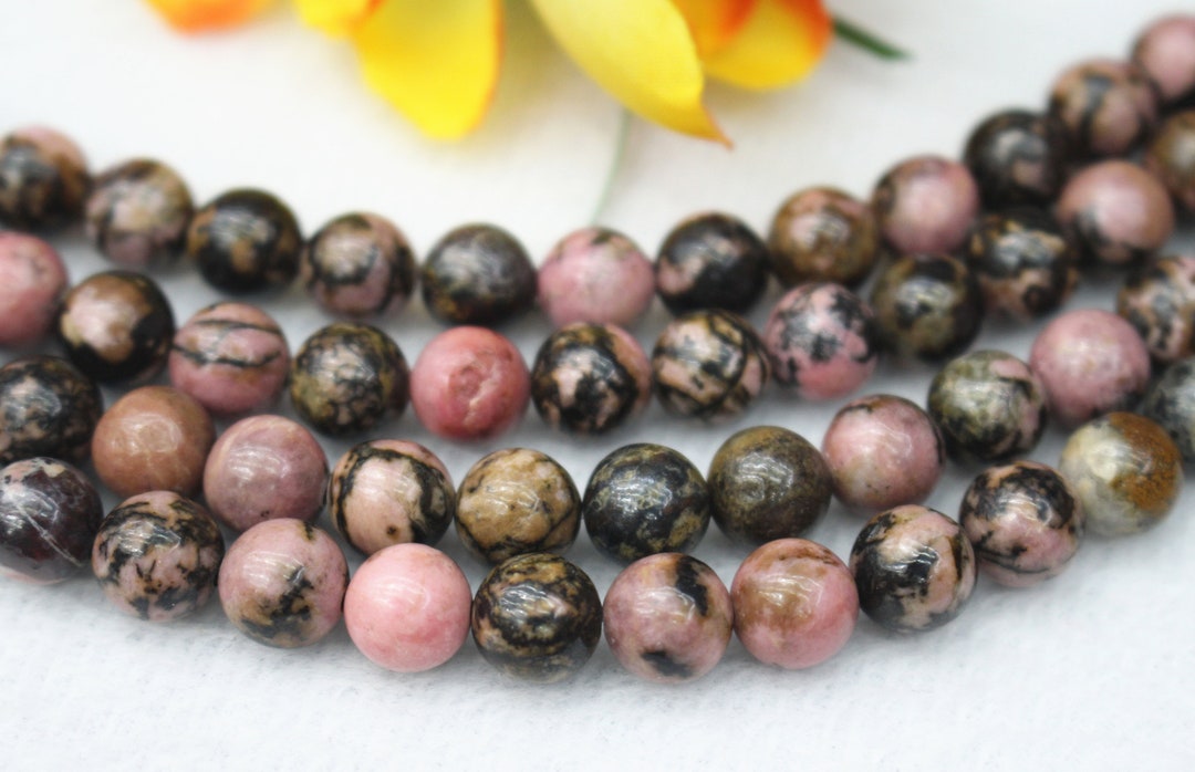 Natural Black Rhodonite Smooth Round Beads4mm 6mm 8mm 10mm 12mm Black ...