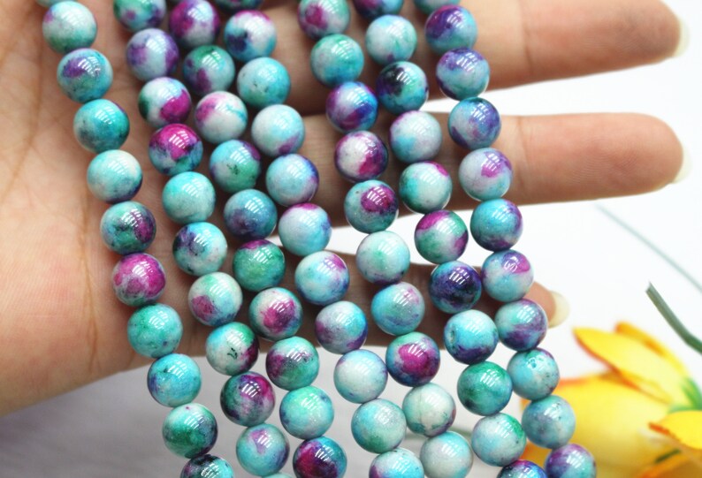 Rainbow Stone Jade Smooth Round Beads 4mm 6mm 8mm 10mm 12mm - Etsy