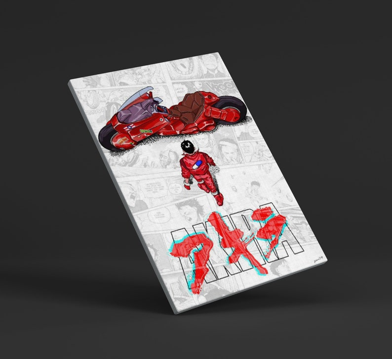 Akira Hand-drawn Art Canvas, Framed Canvas, Poster, Anime/manga Themed ...