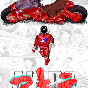 Akira Hand-drawn Art Canvas, Framed Canvas, Poster, Anime/manga Themed ...