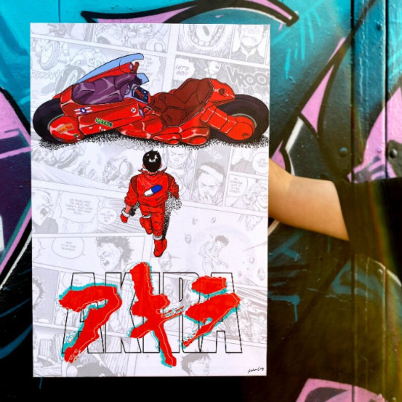 Akira Hand-drawn Art Canvas, Framed Canvas, Poster, Anime/manga Themed ...