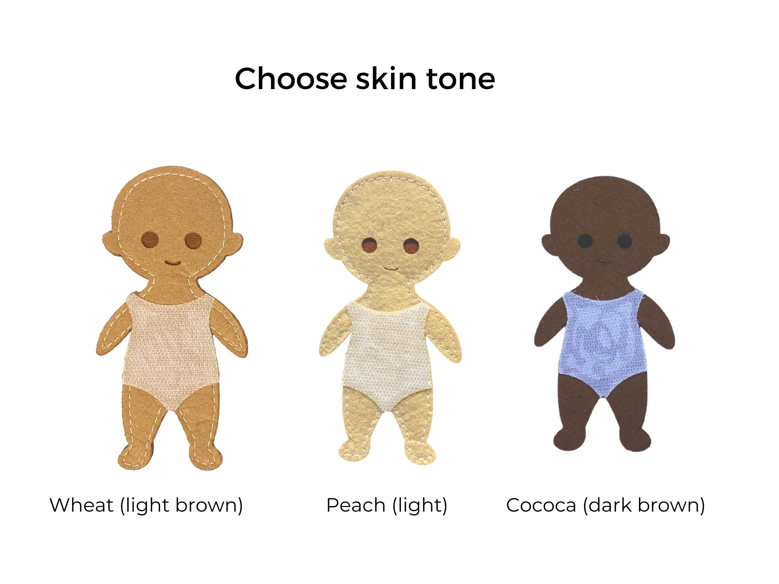 Personalized Felt Doll in 3 Skin Tones & 12 Hairstyles, Custom Felt ...