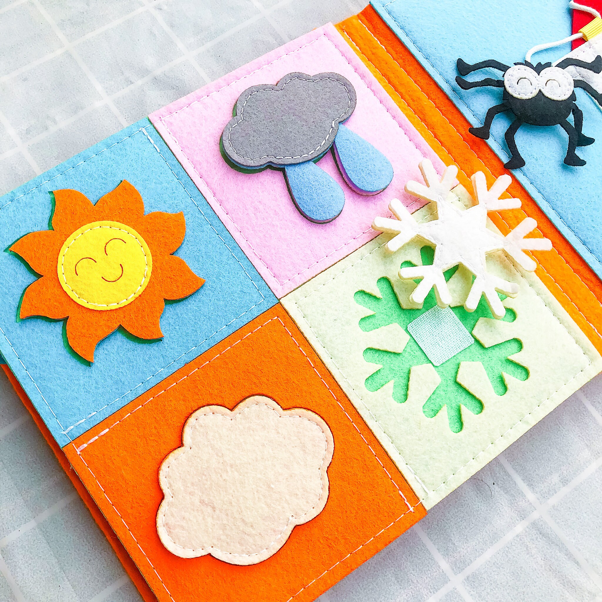 Custom Nursery Rhymes Quiet Book With Finger Puppet Set, Five Little ...