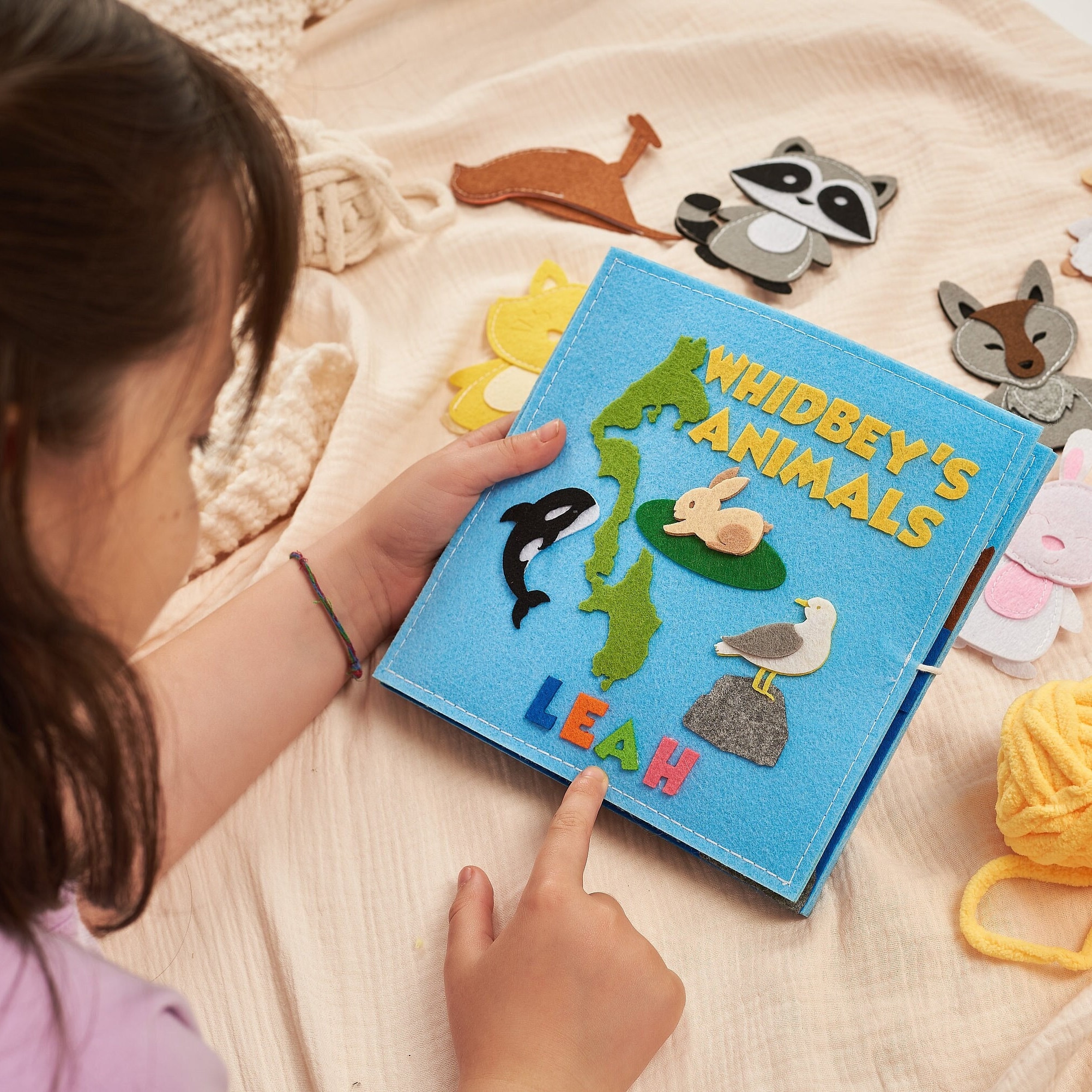 Whidbey's Animals Quiet Book and Finger Puppets, Personalized Gift for ...