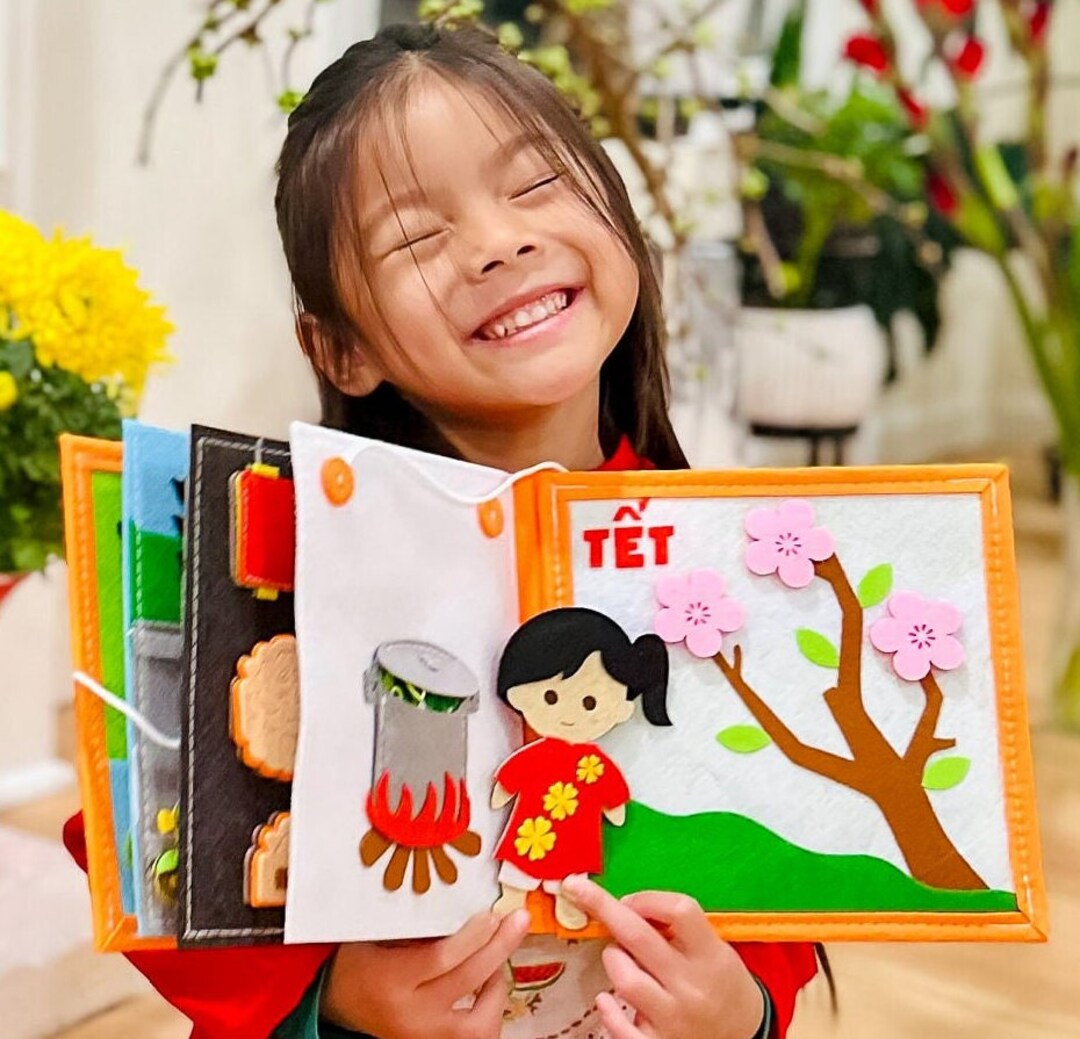 Tết Handmade Activity Book for Kids, Tết Gift for Kids, Vietnam Felt ...