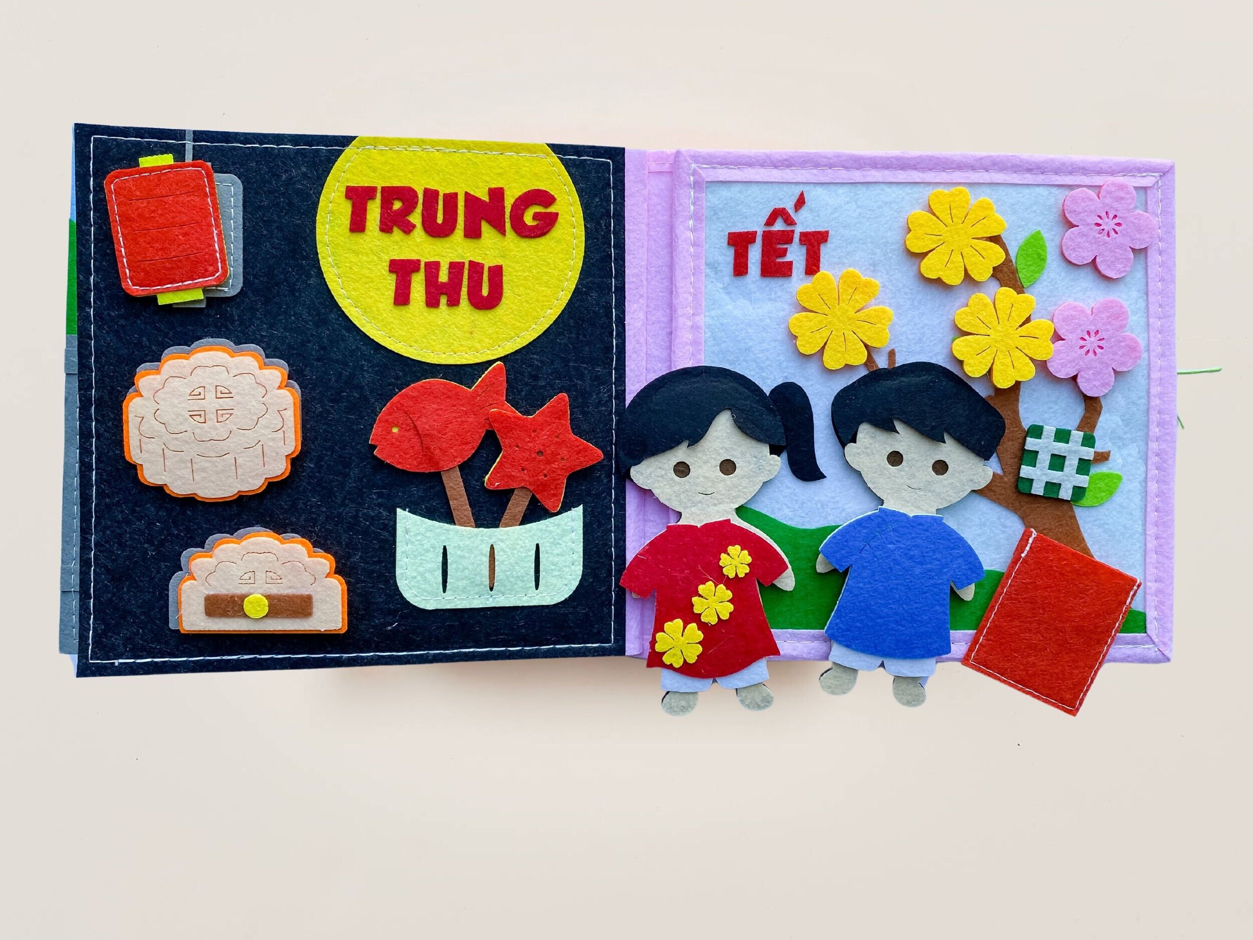 Tết Handmade Activity Book for Kids, Tết Gift for Kids, Vietnam Felt ...