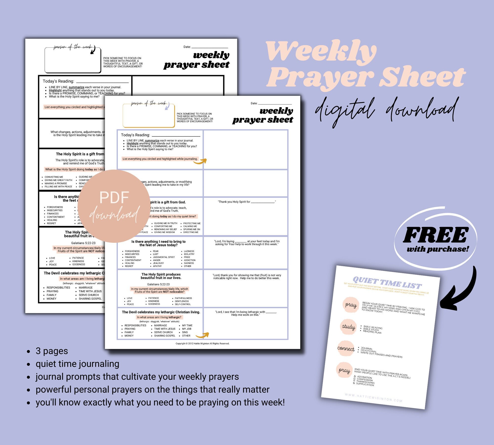 Prayer Sheet PDF Journal Sheet Printable Prayer Sheet Quiet Time ...