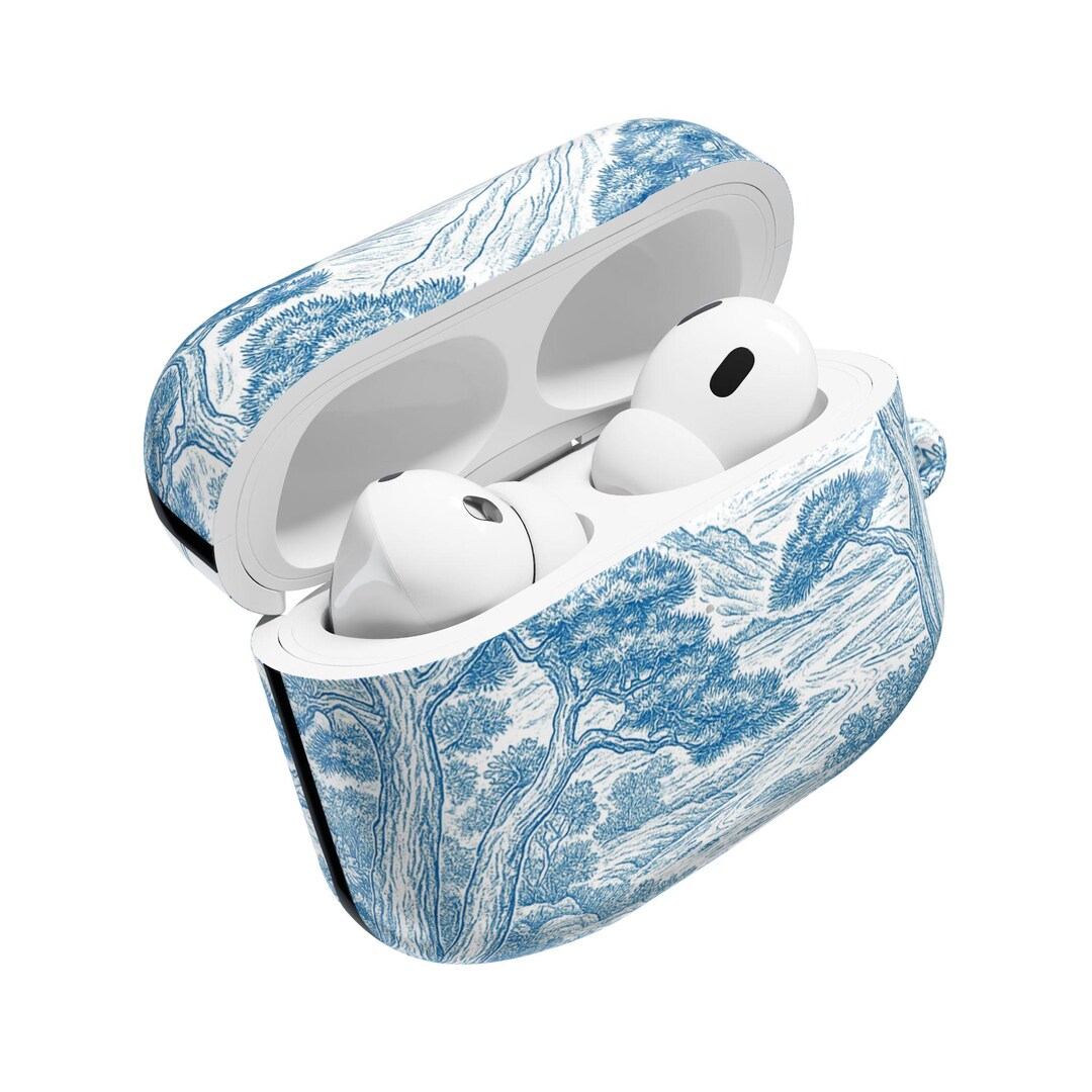 AirPod Cases, Japanese Landscape Blue Linework AirPod Case, Travel Gift ...