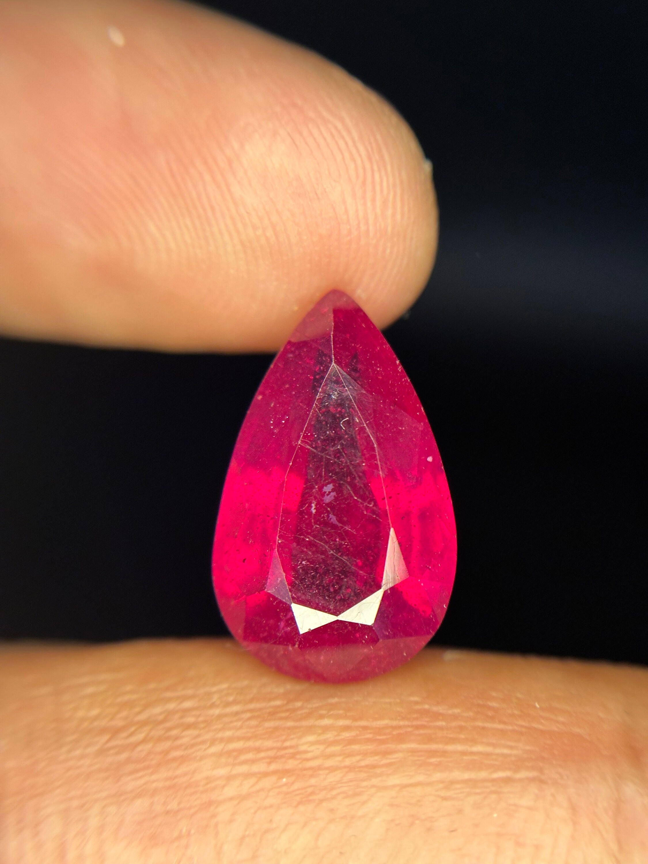 AAA Quality Natural Ruby, Pear Shape Ruby, Loose Gemstone, Faceted Ruby ...